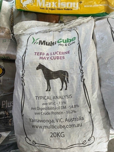 MultiCube - Lucerne + Teff Cubes 20kg | Yarramalong Farm Supplies